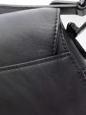 Dior Leather Mini Saddle Shoulder Bag With D-initial Charm - Black