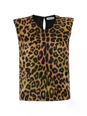 Alberta Ferretti Leopard-print Sleeveless Top