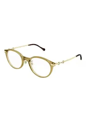 Gucci Horsebit Detail Round Frame Eyeglasses