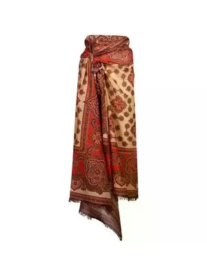 Zimmermann Paisley-print Fringed Pareo - Neutrals