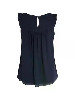 Burberry Pleated Sleeveless Blouse - Blue