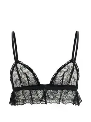 Dolce & Gabbana Lace Ruffled Bra - Black
