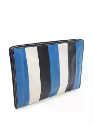 Balenciaga 2000s Bazar Striped Clutch Bag