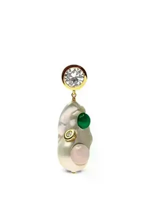 SHARRA PAGANO Baroque Pearl And Gemstone Earring