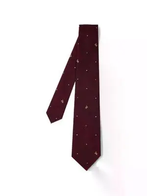 Paul Smith Silk Polka Dot Rabbit Neck Tie - Red