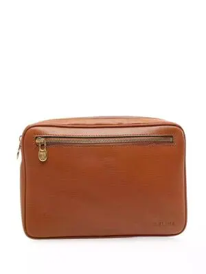Celine 2000s Lizard-effect Clutch Bag - Brown