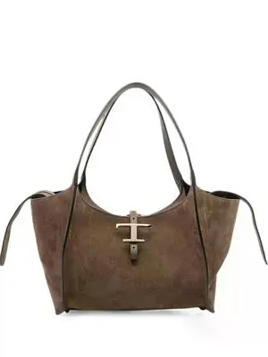 TOD'S T Timeless Suede Tote Bag - Brown