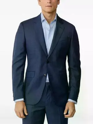 HACKETT LONDON Sharkskin Wool Suit - Blue