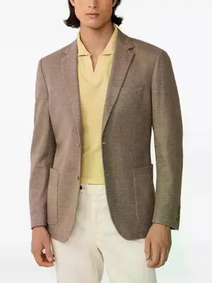 HACKETT LONDON Notch-lapel Single-breasted Blazer - Brown
