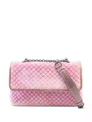 Bottega Veneta 2000s Intrecciato Chain Shoulder Bag - Pink