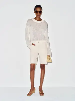 REFORMATION Hayden Denim Shorts - Ivory
