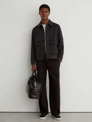 REISS Deluca Wool-blend Flap-pocket Bomber Jacket