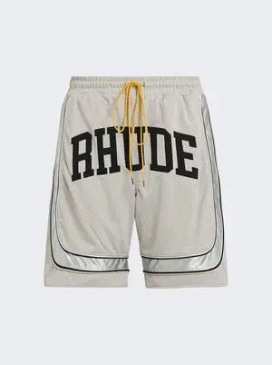 Rhude Baggy Mesh Collegiate Logo Shorts