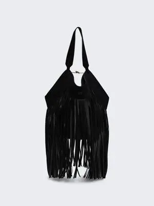 Khaite Lotus Small Fringe Tote Bag - Black