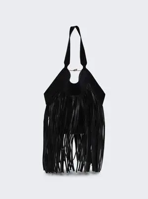 Khaite Lotus Small Fringe Tote Bag - Black
