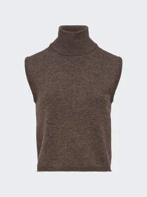 Magda Butrym Sleeveless Knitwear Turtleneck Top - Brown