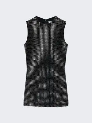 Alexander Wang Crystal Embellishment Sleeveless Mini Dress - Black