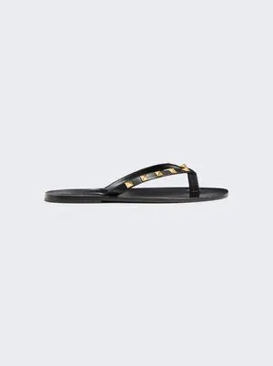 Valentino Garavani Rockstud Goatskin Flip-flop Sandals - Black