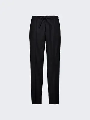 Valentino Garavani Wool Drawstring Trousers - Black