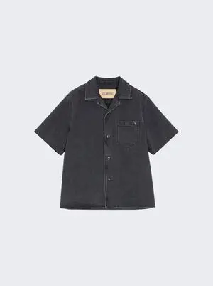 Valentino Garavani Denim Bowling Shirt - Black