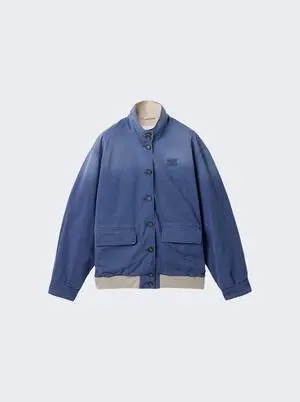 Miu Miu Old Washed Twill Blouson Jacket And Limestone - Blue