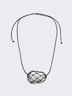 HEAVEN MAYHEM Julia Net Pendant Necklace - Silver