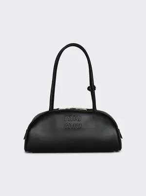 Miu Miu Calfskin Leather Beau Handbag - Black