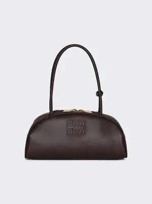Miu Miu Calfskin Leather Beau Handbag - Brown
