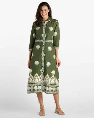 Jude Connally Minna Cotton Voile Shirt Dress With Shell Print
