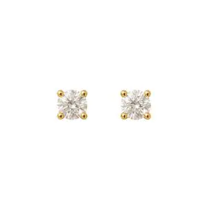 LILY FLO JEWELLERY Diamond Claw Set Stud Earrings - Gold