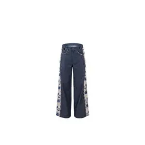 COLLECTED XX Kasur Patchwork Wide-leg Jeans With Embellished Jacquard Panels