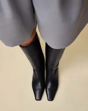 Vince Camuto Pavla Wide Calf Knee High Boots - Black Leather