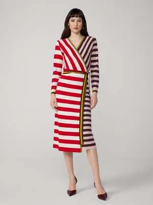Diane Von Furstenberg Penelope Wrap Dress - Red Brown Multi