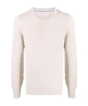 Brunello Cucinelli English Rib Jumper - White