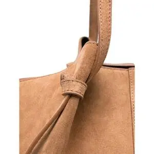 Yuzefi Suede Gathered Shoulder Bag - Brown