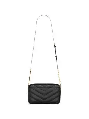 Saint Laurent Loulou Camera Bag In Matelassé Lambskin - Black