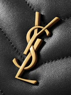 Saint Laurent Loulou Camera Bag In Matelassé Lambskin - Black