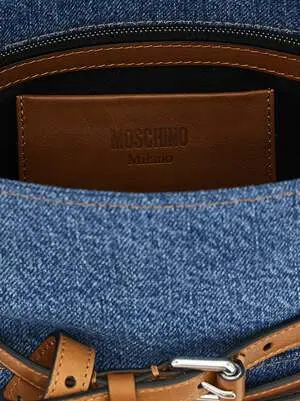 Moschino Tie Me' Denim Handbag With Leather Belts