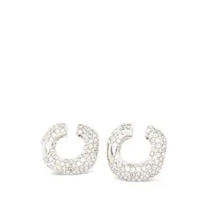 Cult Gaia Embellished Hoop Earrings - Silver