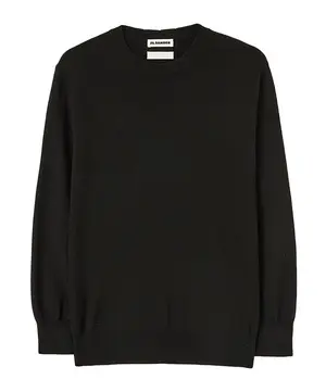 JIL SANDER Crewneck Knitted Jumper - Black