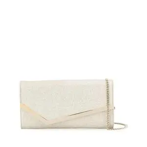 JIMMY CHOO Metallic Glitter Clutch Bag - Silver