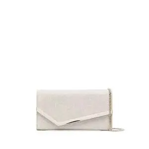 JIMMY CHOO Metallic Glitter Clutch Bag - Silver