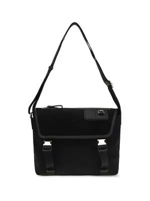 Loewe Medium Messenger Flex Bag In Canvas And Suede - Black