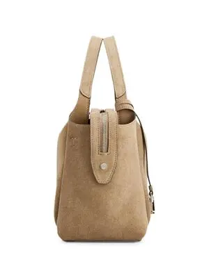 TOD'S Suede Bag With Silver-tone T Timeless Pendant - Multicolor