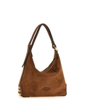 TOD'S Suede Hobo Bag With Metal Dots - Multicolor