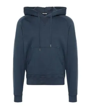 TOM FORD Cotton Drawstring Hoodie - Blue