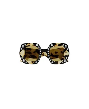 Gucci Geometric Frame Sunglasses - Black