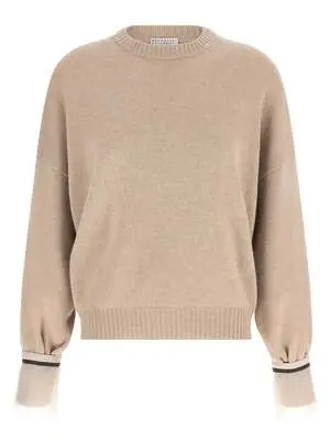 BRUNELLO CUCINELLI BRUNELLO CUCINELLI Cashmere Sweater With Removable Monile Silk Cuffs