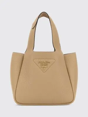 Prada Leather Tote Bag - Cream
