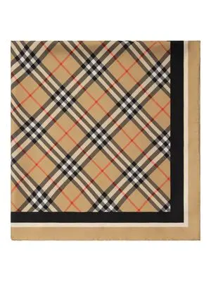 Burberry Check Silk Foulard - Multicolor